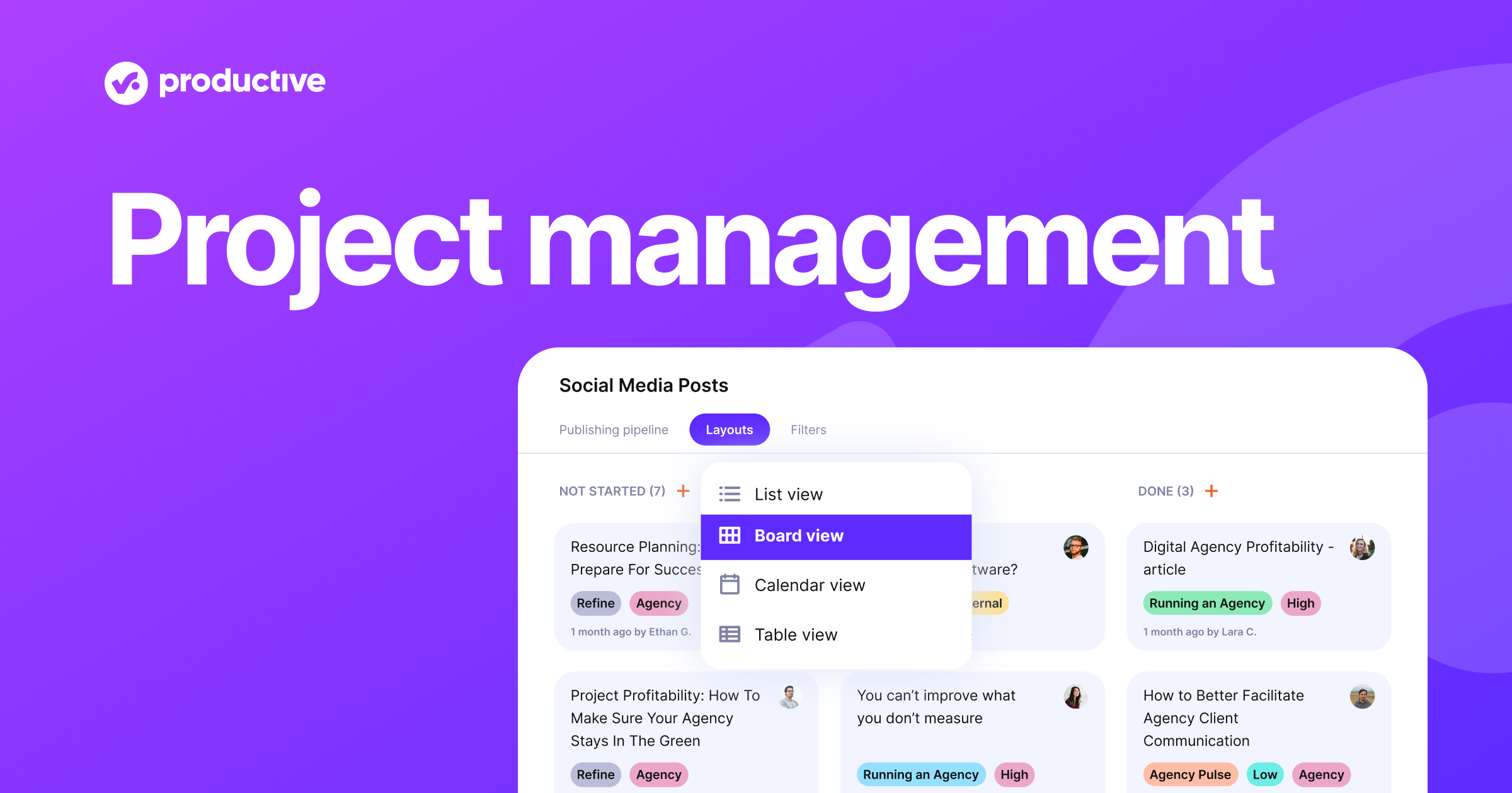Agency project management | Productive